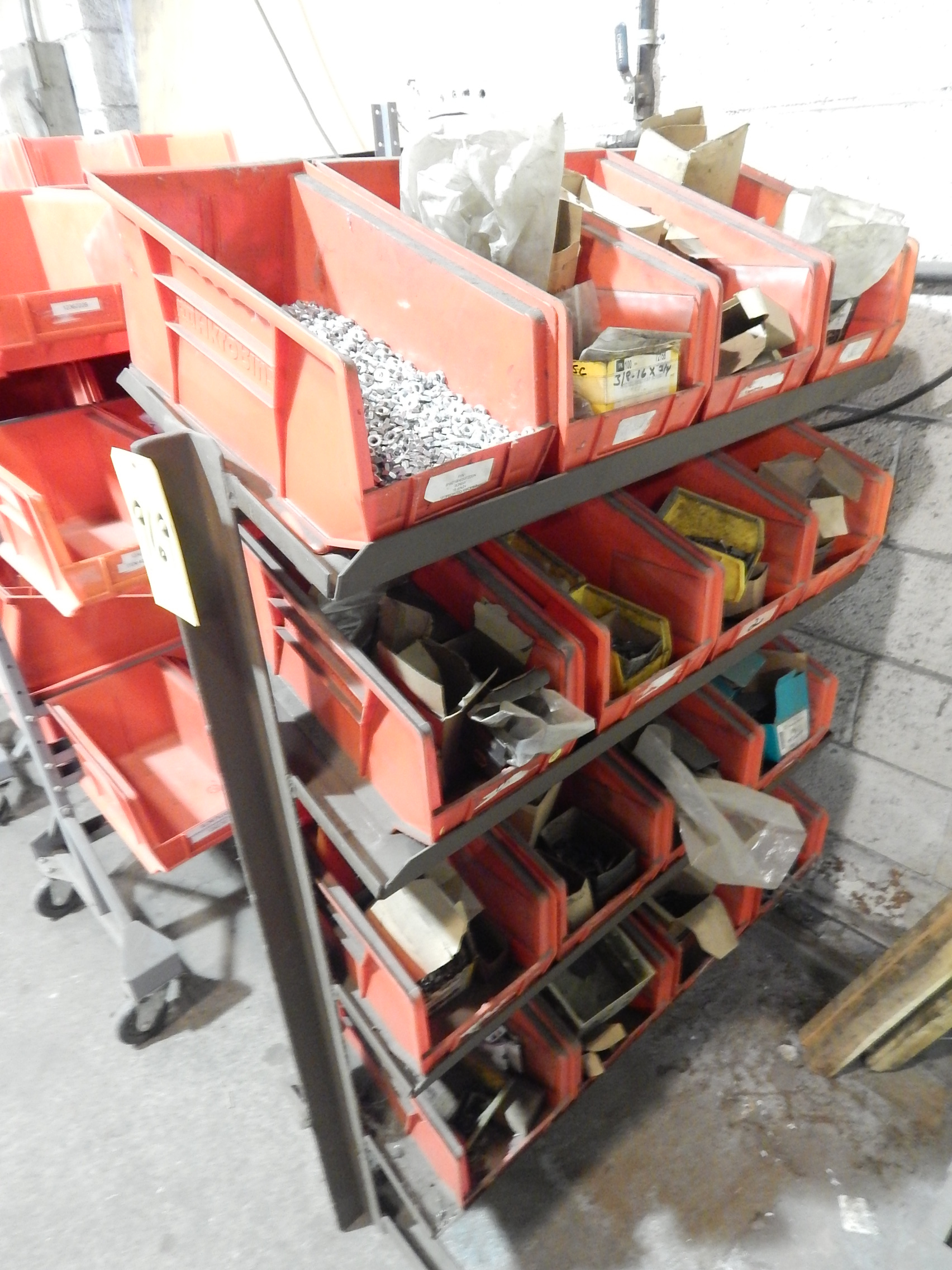 { Choice of lots: 969 } Double Sided Parts Bin Rolling Rack