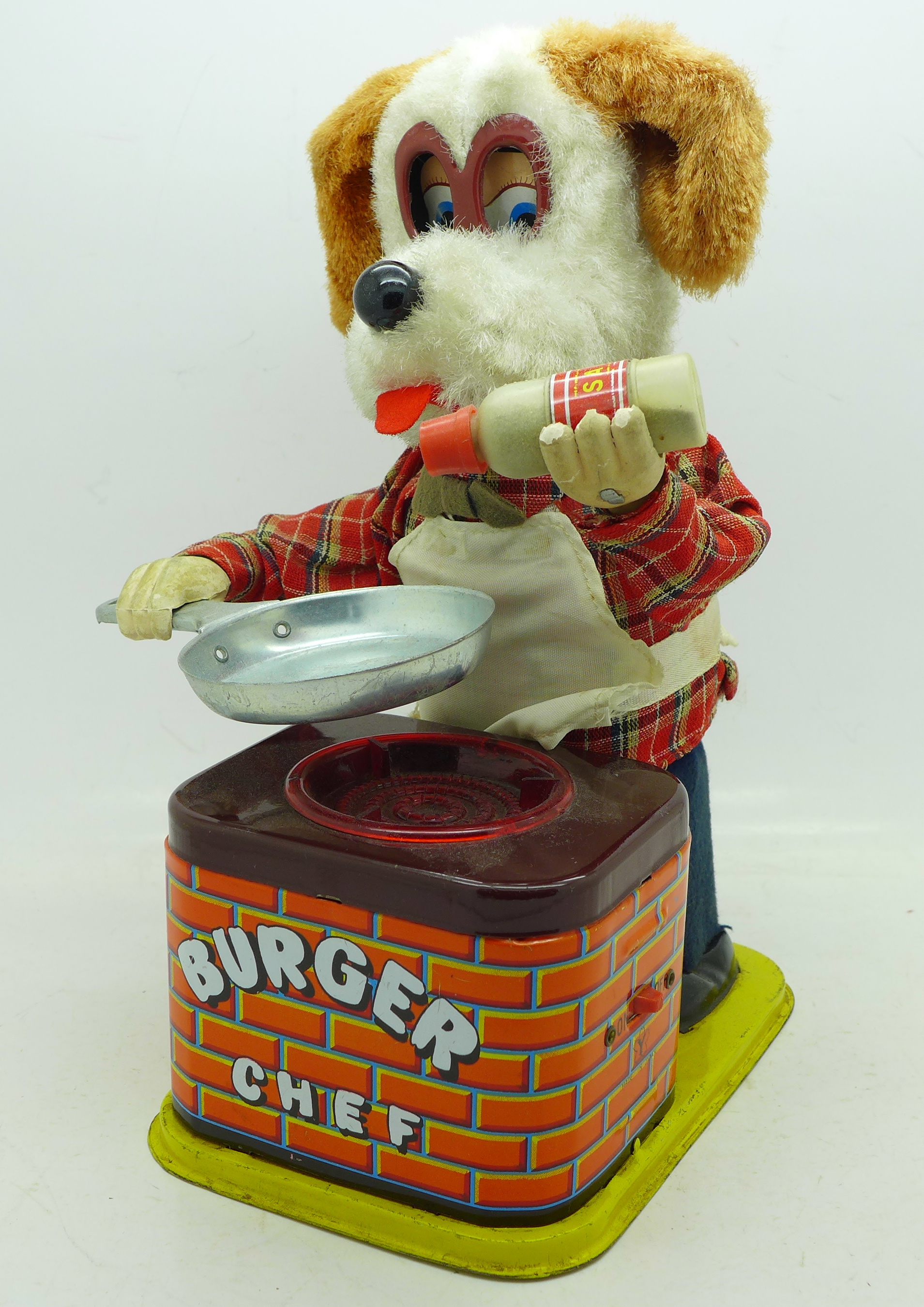 A tin plate toy 'Burger Chef' made in Japan, battery operated
