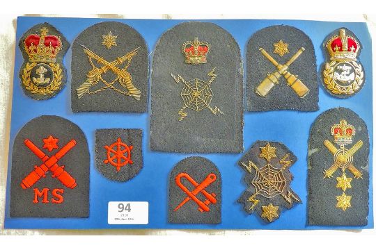 Royal Navy Patches - a board of (10) Royal Navy trade patches, some ...