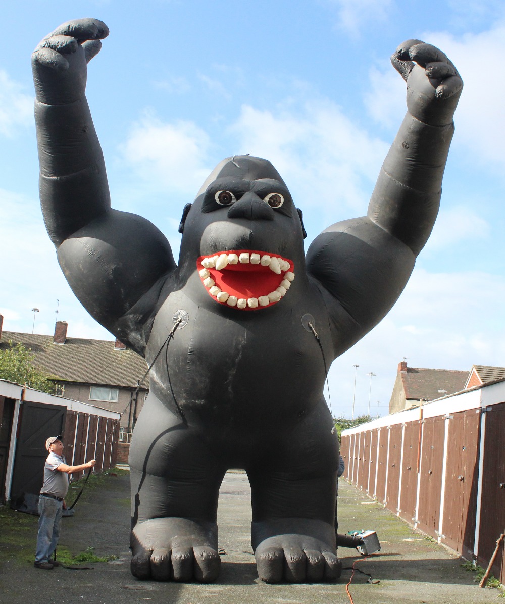 A huge inflatable gorilla.