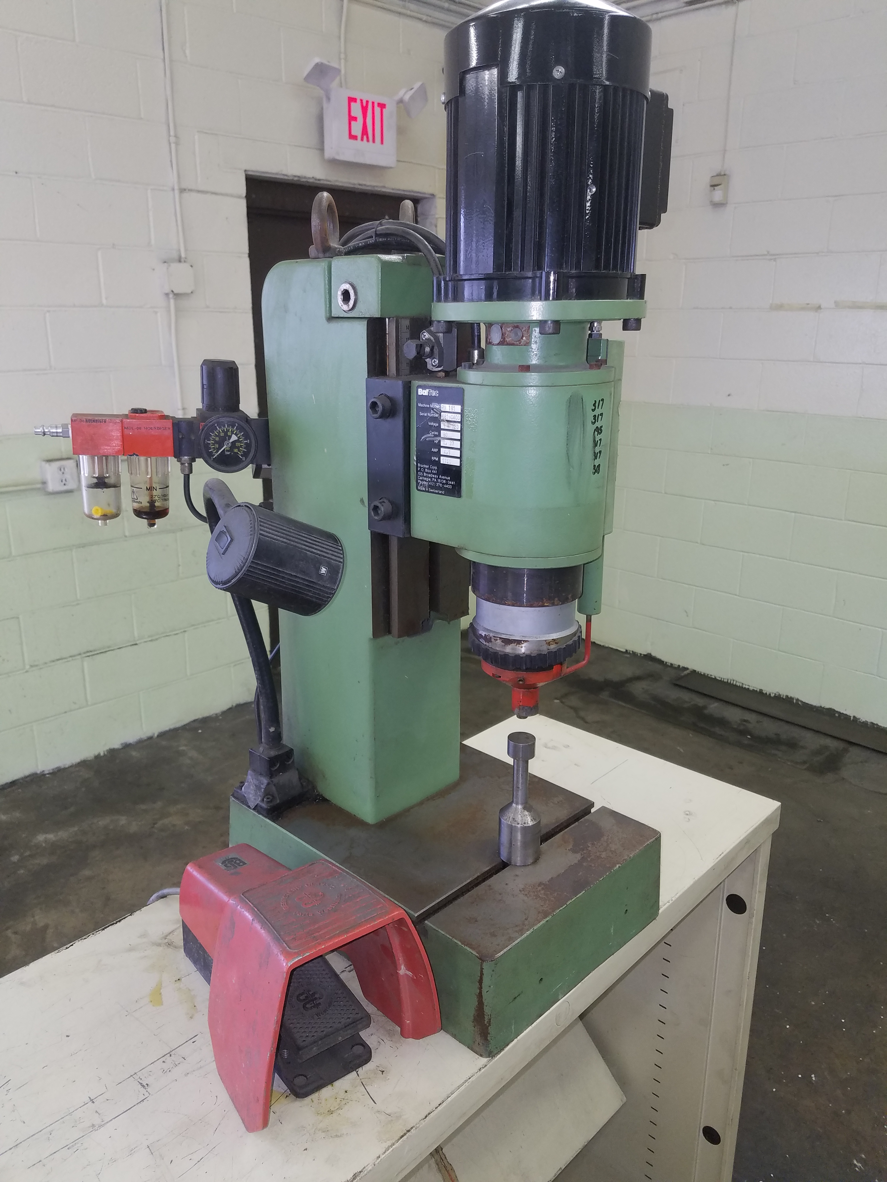 Baltec Model RN181 Orbital Riveter, s/n 181-04W, 1,750 RPM, Foot Pedal ...