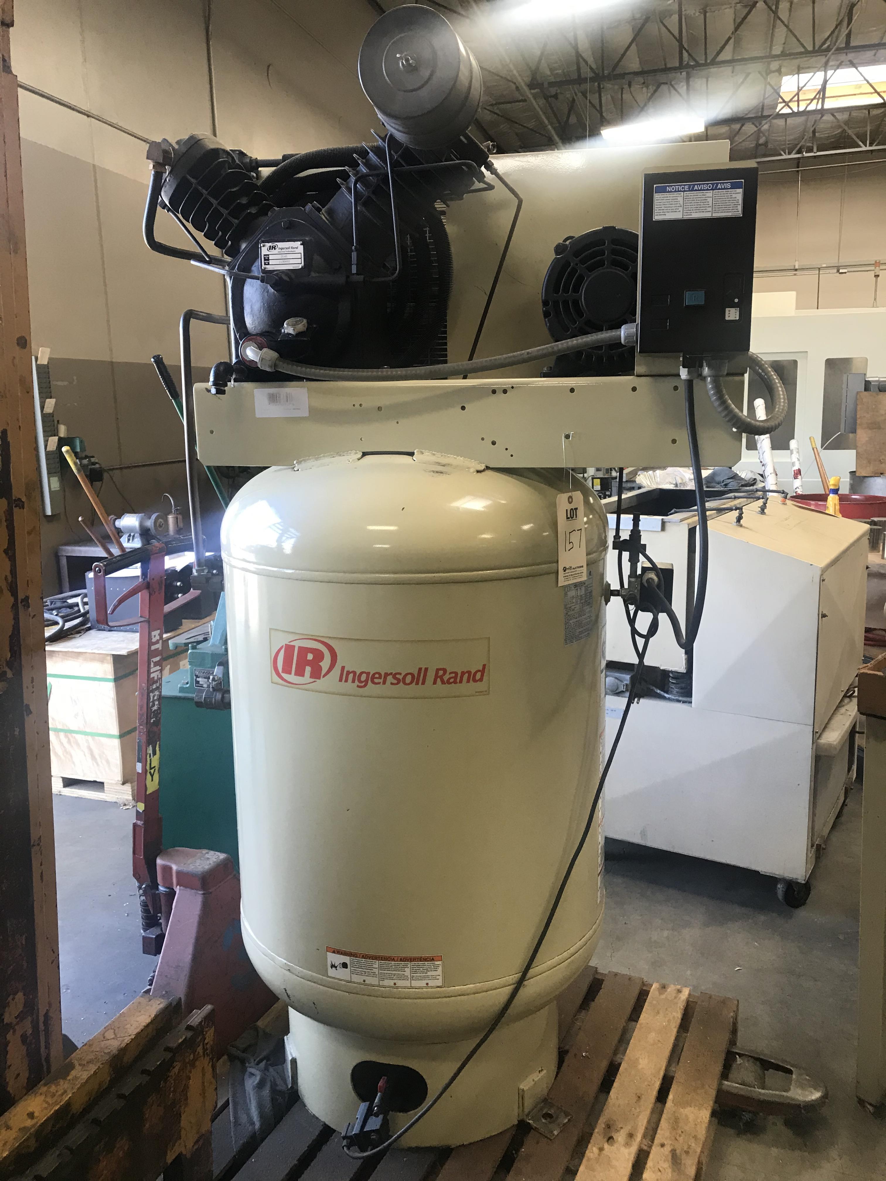 INGERSOLL RAND AIR COMPRESSOR, 120 GALLON TANK, MAXX PRESSURE 175 PSI ...