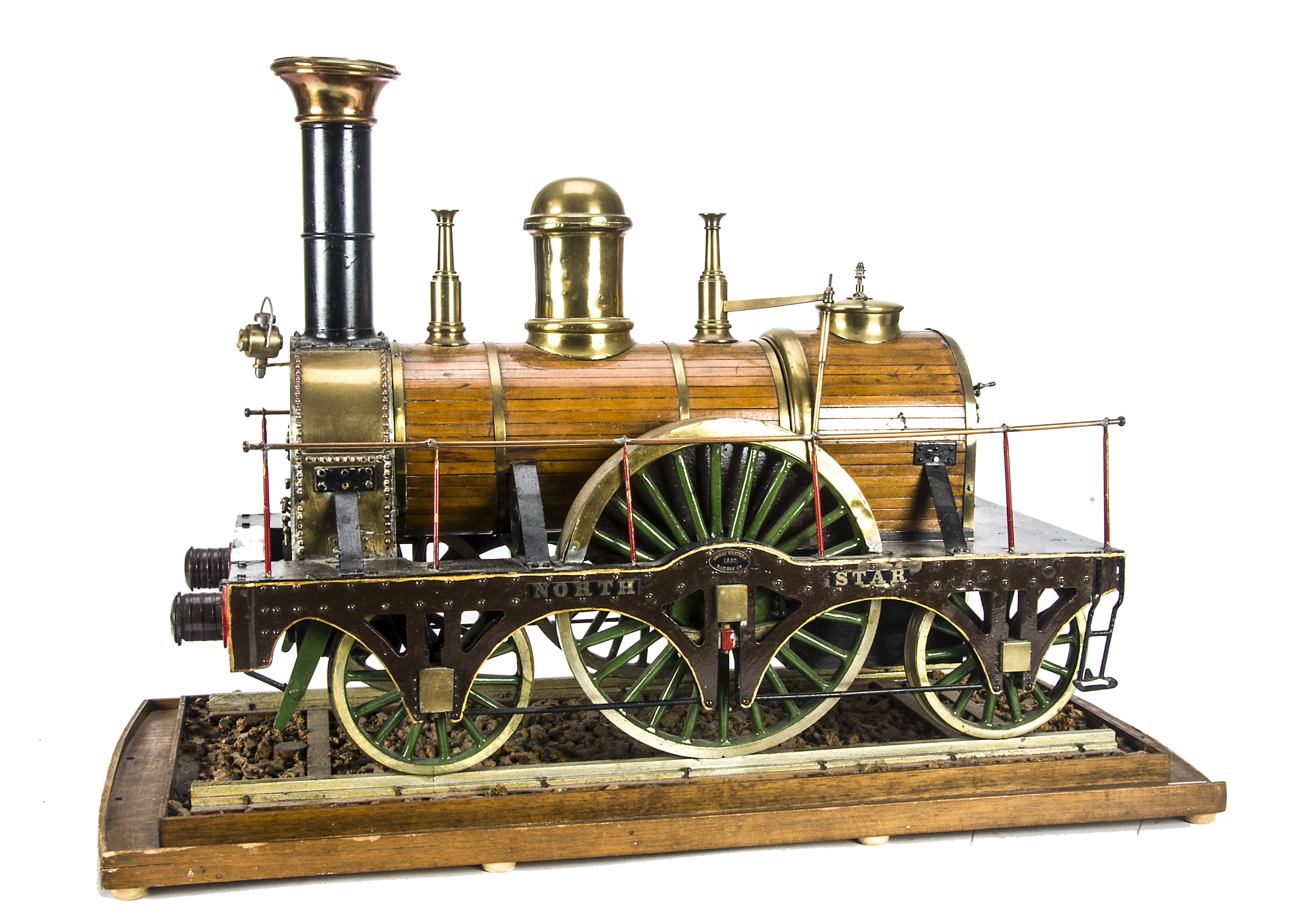 An Early Static Model Approx 6¾" Gauge of GWR Broad Gauge 2-2-2 'North ...