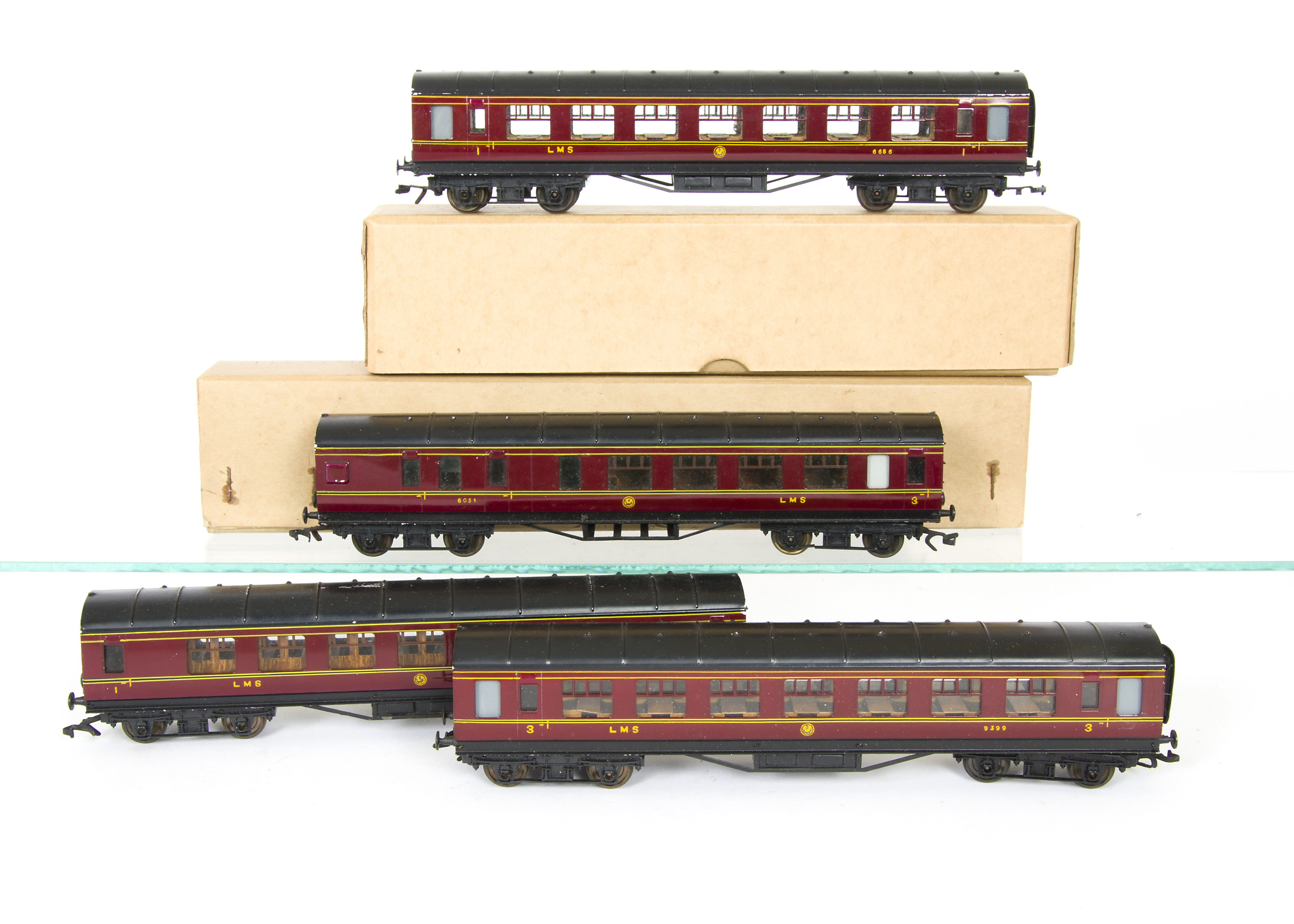 Exley 00 Gauge LMS Mainline maroon Coaches, comprising 6384 Restaurant ...