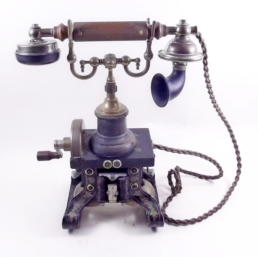 A Ericsson replica skeleton telephone