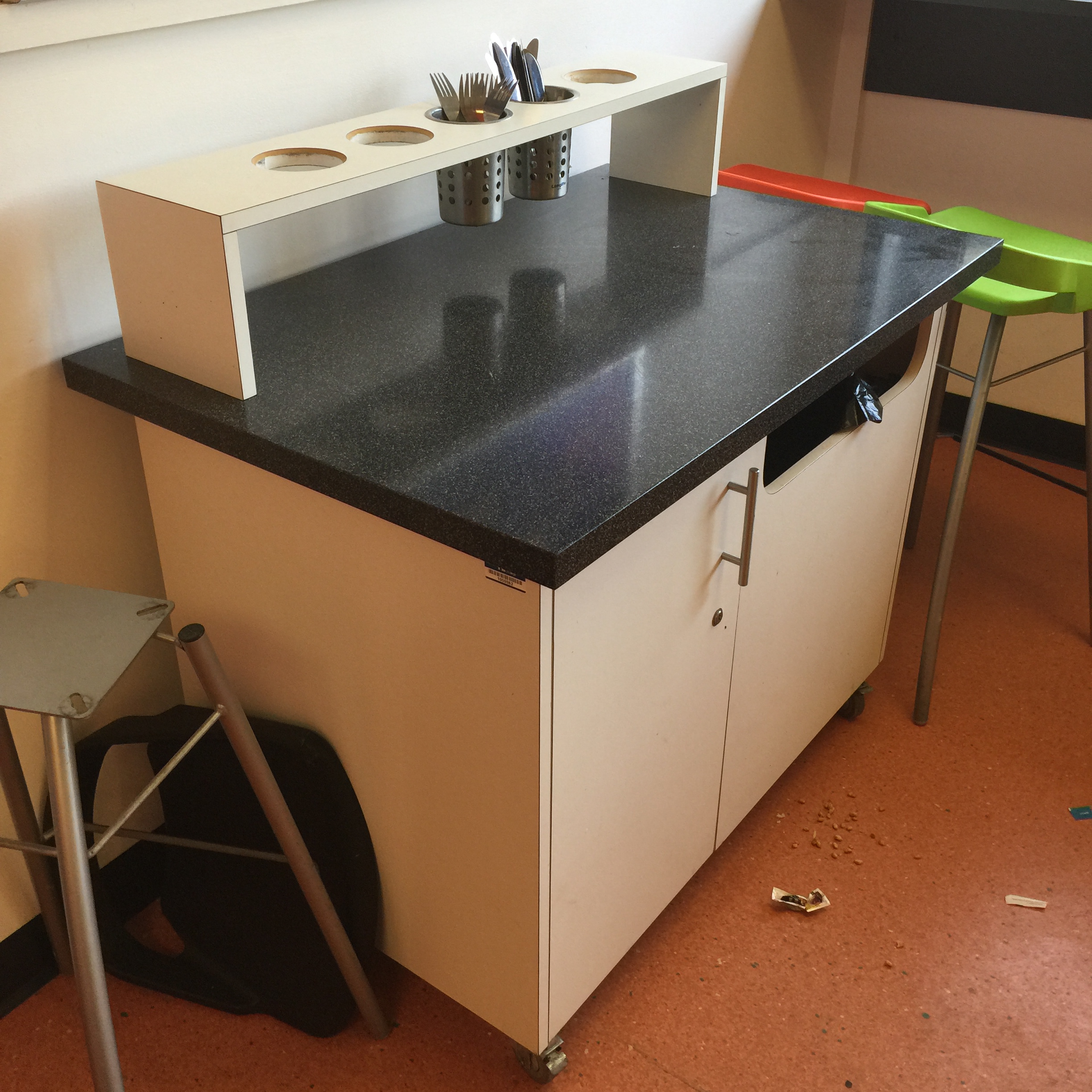 Make: Condiment Unit with Storage cupboard with bin facility. Stainless ...