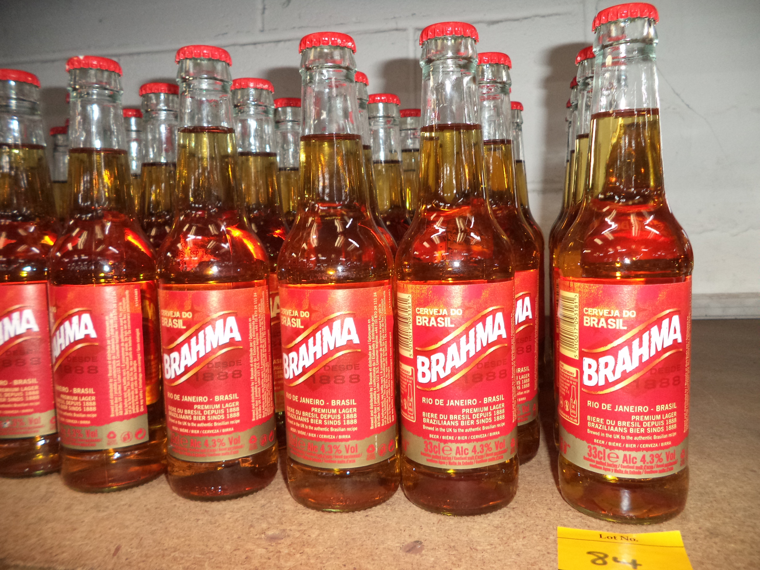 66 off 330ml bottles of Brahma Brazilian beer NB. Typical Best Before ...