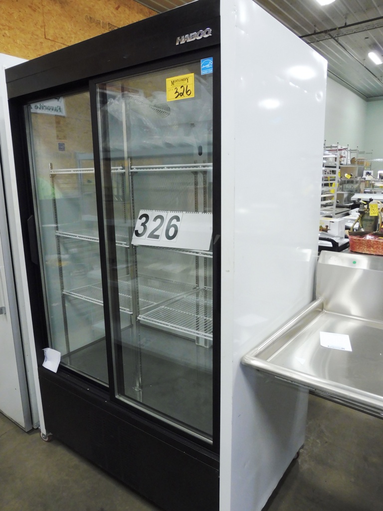 HABCO 2 DOOR GLASS COOLER M# SE40E S/N 04303618