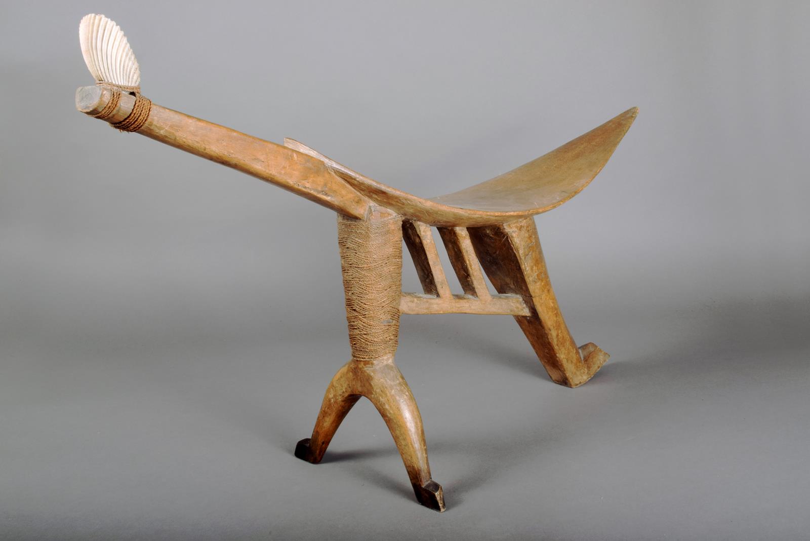 A Caroline Islands coconut grater stool, Micronesia, with fibre ...
