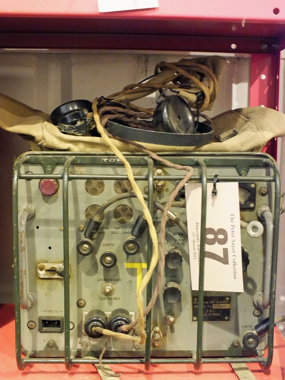 An R109 receiver with two sets of headphones and original canvas cover ...