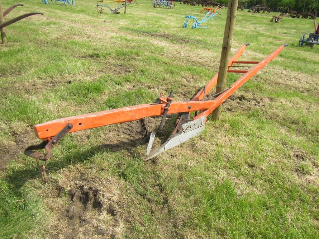 Wooden beam single furrow horsedrawn plough