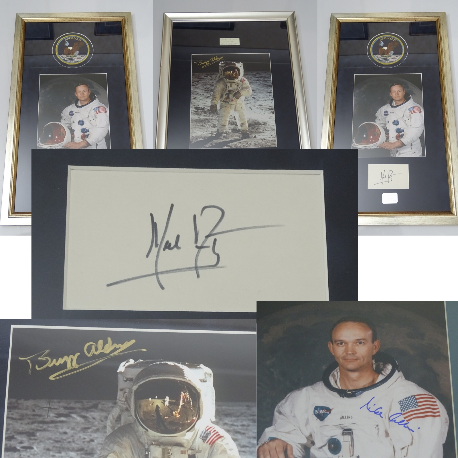 AUTOGRAPH: SPACE / ASTRONAUT - Three framed and glazed, independently ...