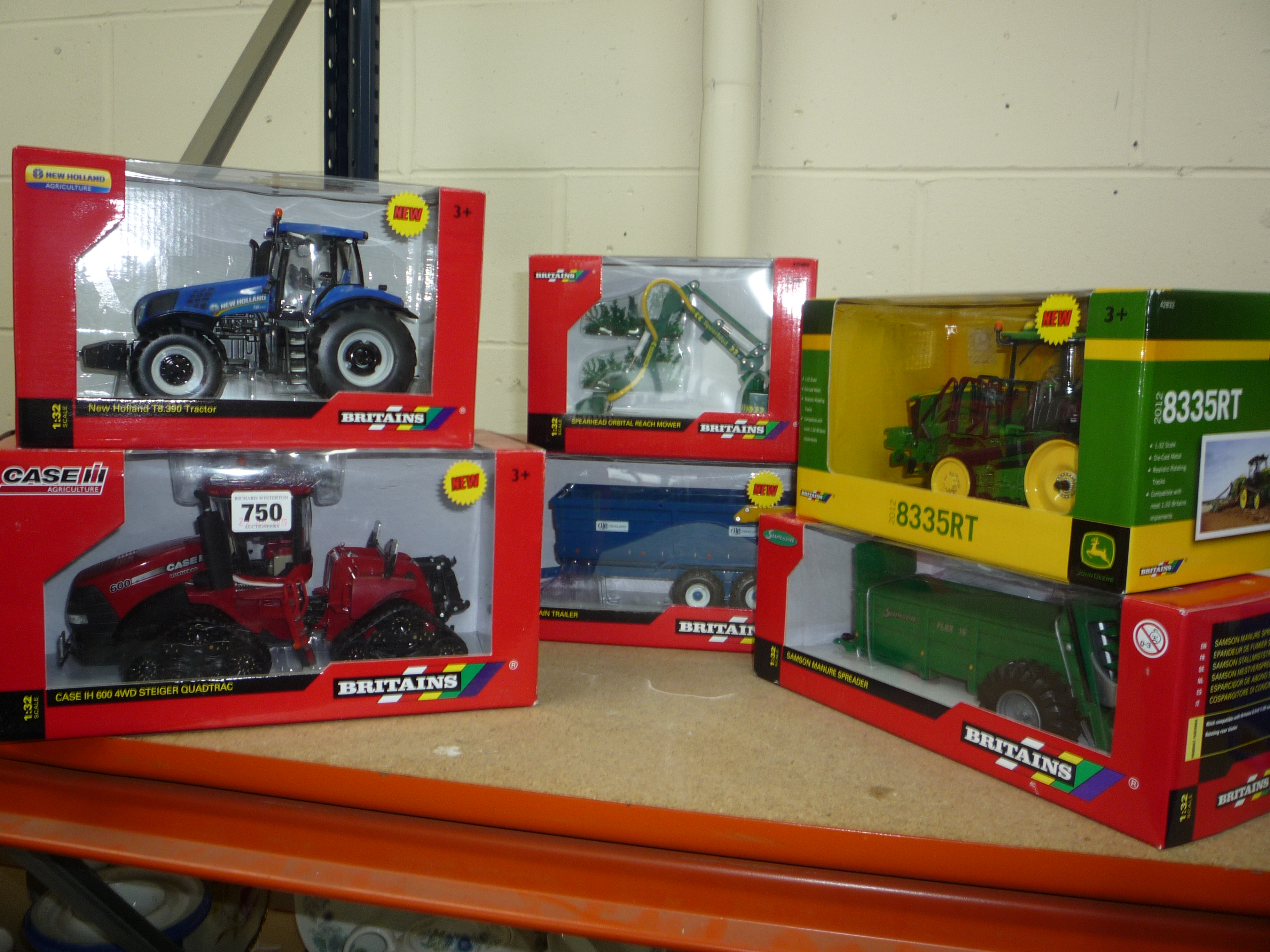 SIX BOXED BRITAINS DIECAST FARM MODELS, to include Case IH 600 and ...