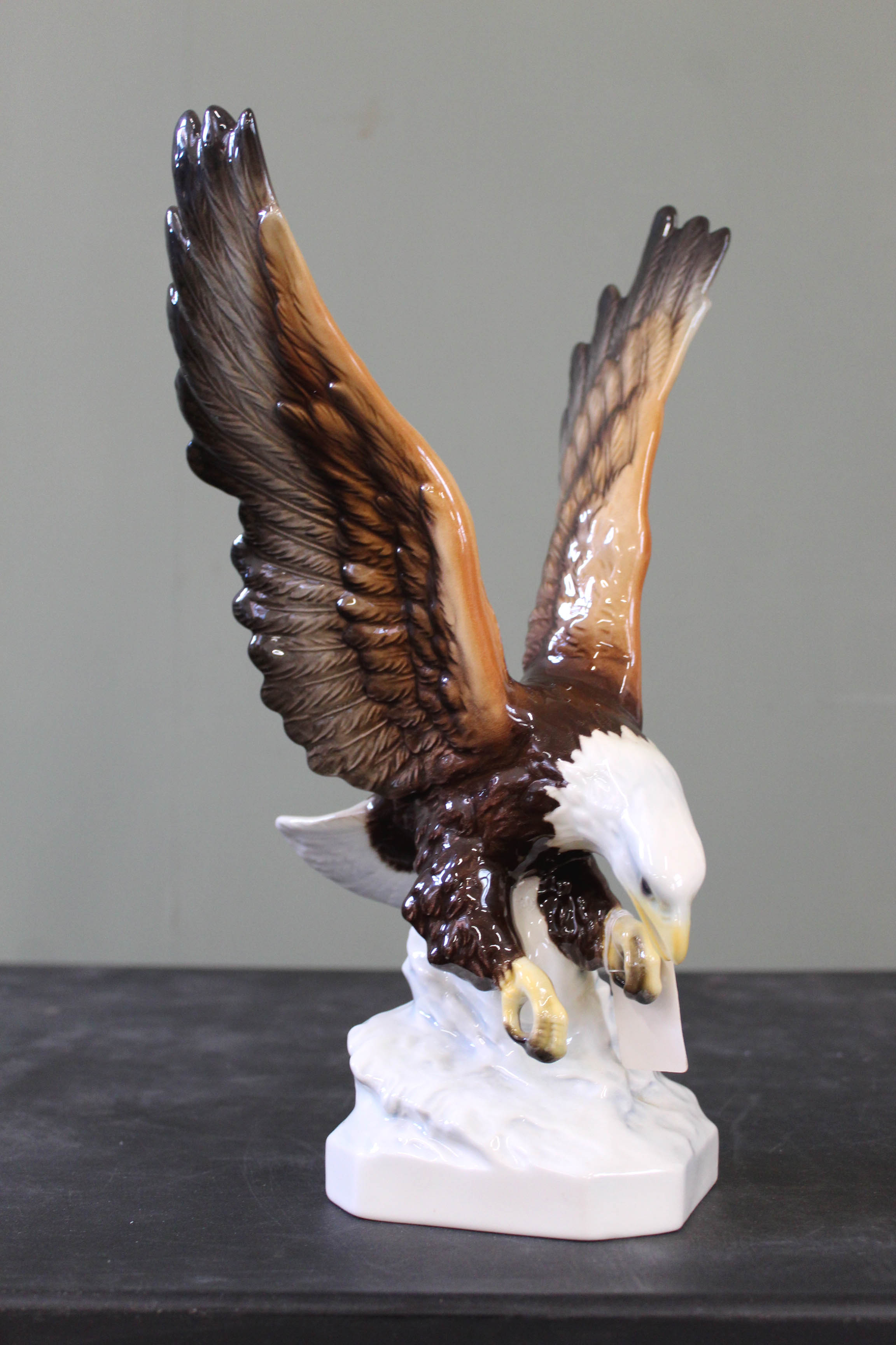 A ceramic Eagle by Goebel, W.Germany, height including plinth 15"