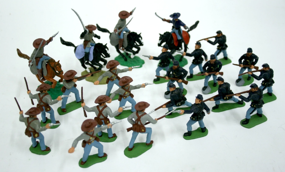 Timpo American Civil War Toy Soldiers, 12 x Federal & 11 Confederate ...