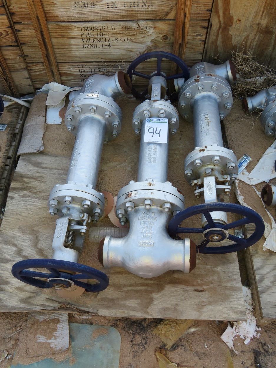 Bvalve 3" Long Neck Gate Valves. Lot: (3) 600LB Pressure Class, 57.5 ...