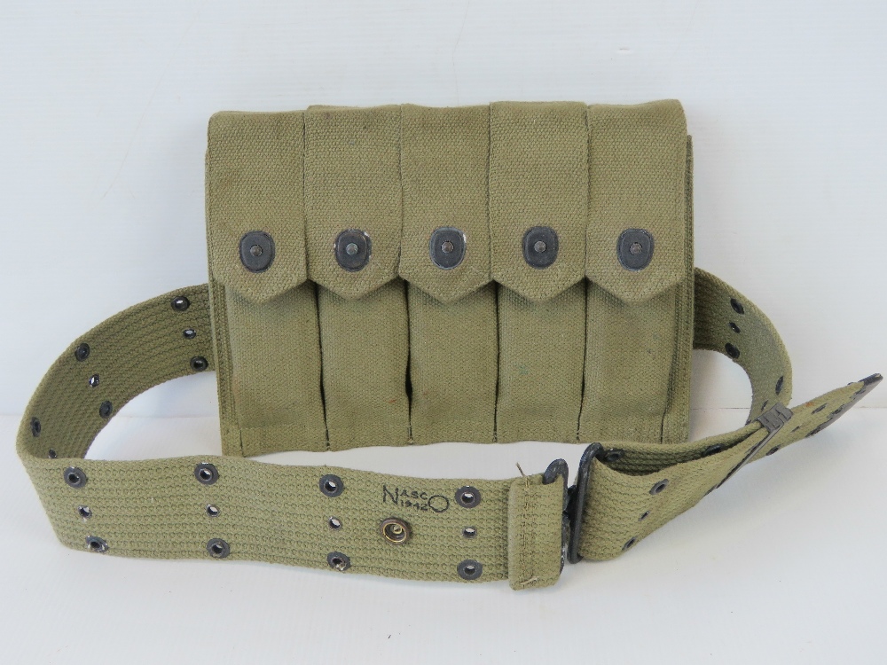 A US WWII GI's Thompson Sub Machine gun bandoleer with five twenty ...
