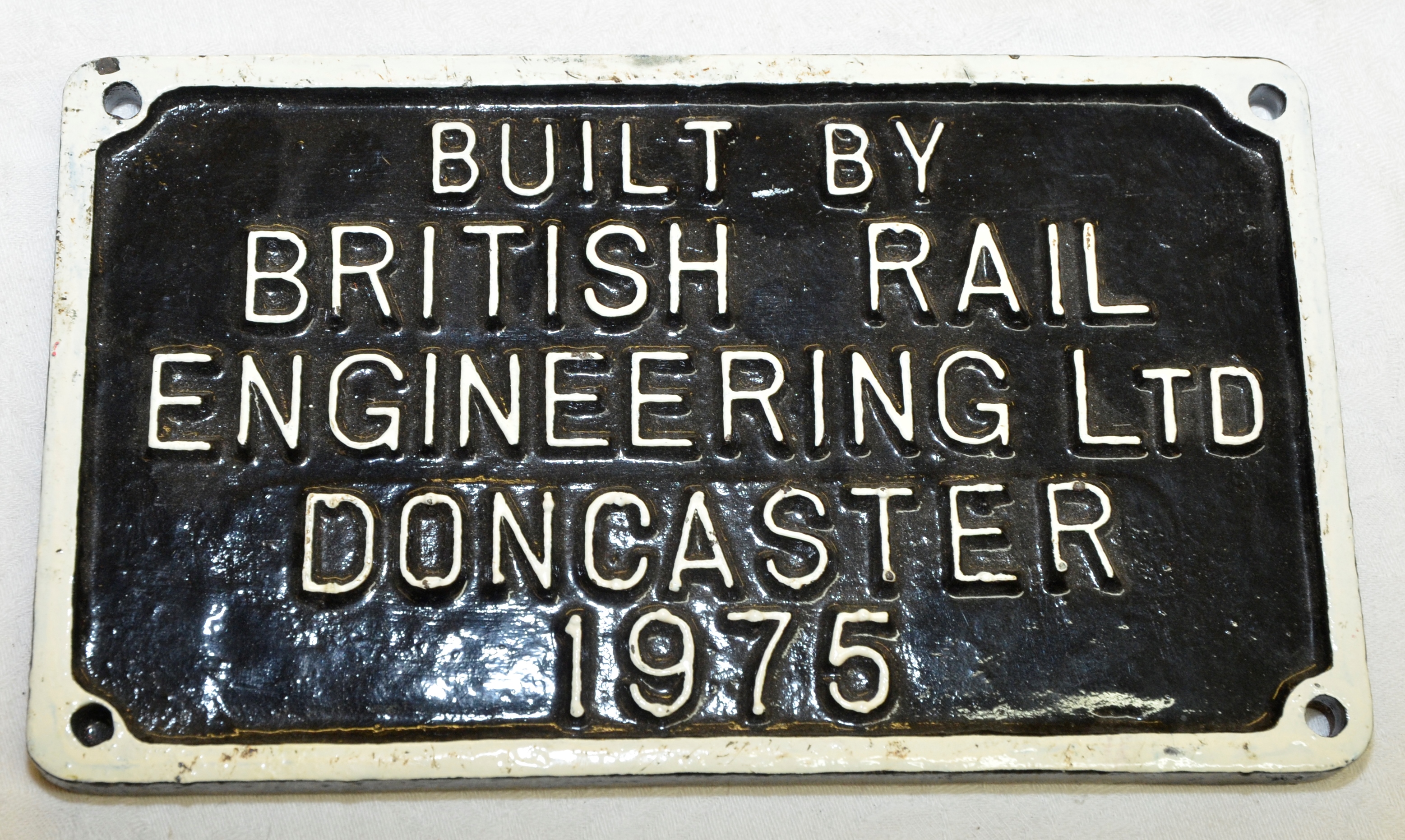 Cast Doncaster works plate 'Built by British Rail Engineering Ltd ...