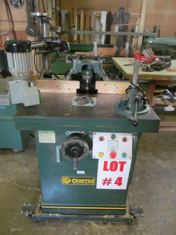 CRAFTEX SLIDING TABLE SHAPER - SPINDLE SIZES 1/2" - 3/4" - 1 1/4" C/W ...