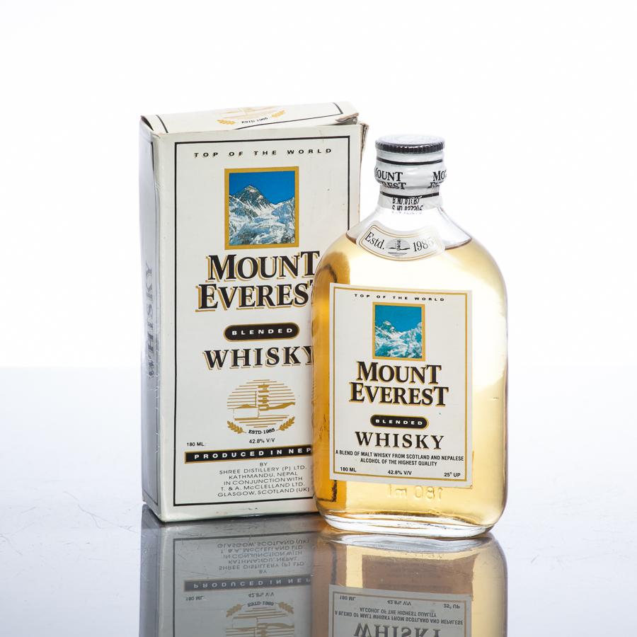 MOUNT EVEREST Blended Scotch Whisky with Nepalese alcohol. Bottled at ...