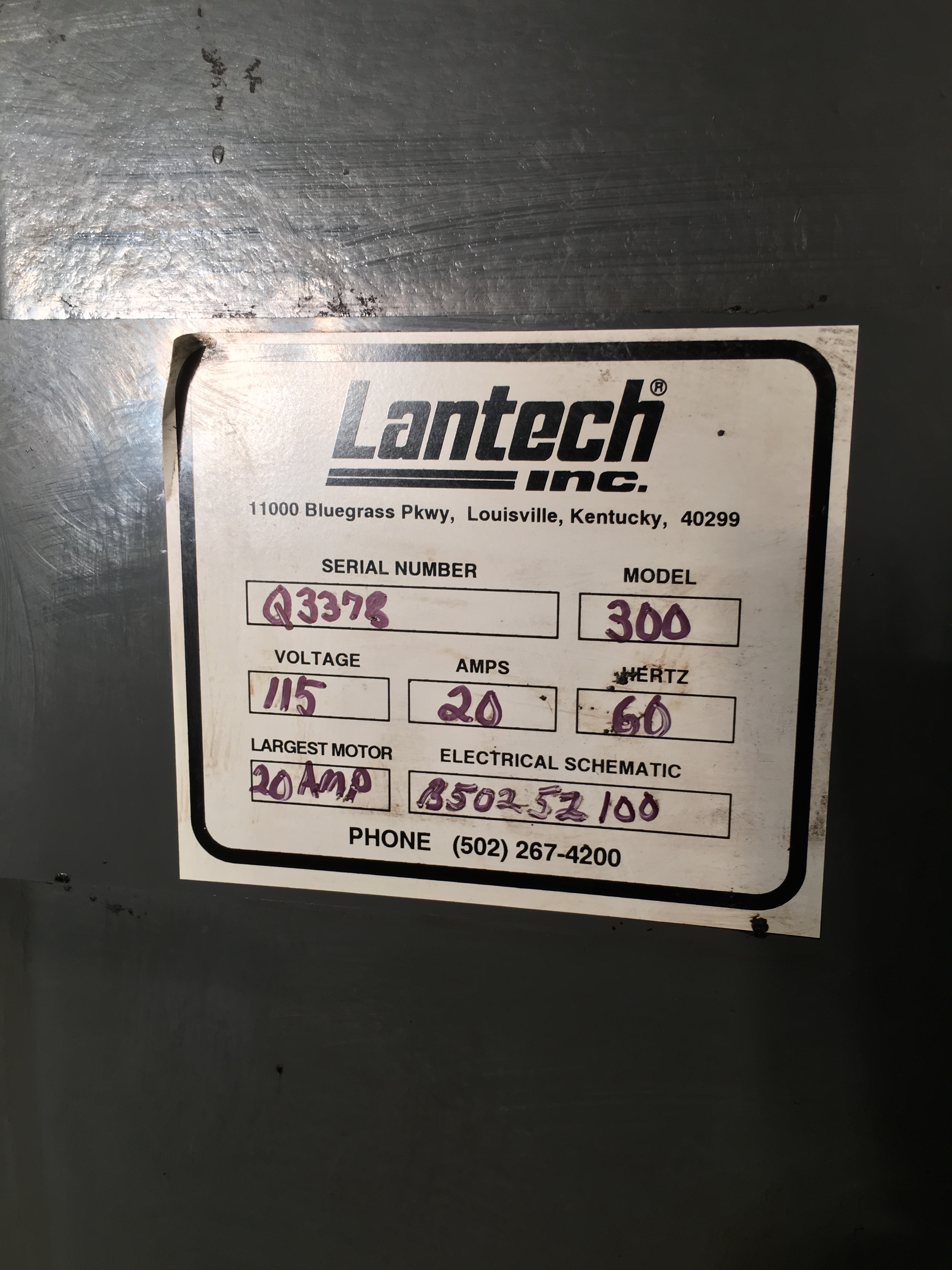 Lantech Q300 Pallet Stretch Wrapper Serial: 3378 Semi-Automatic ...