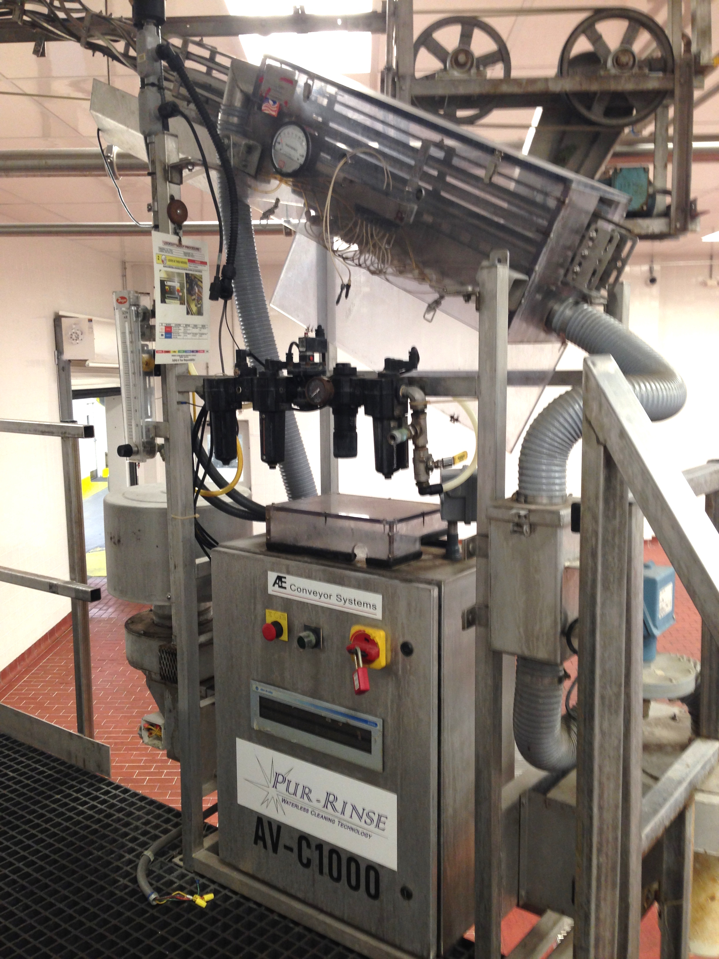 A&E Conveyor Ionized Air Can Twist Rinser Stainless Steel Construction ...