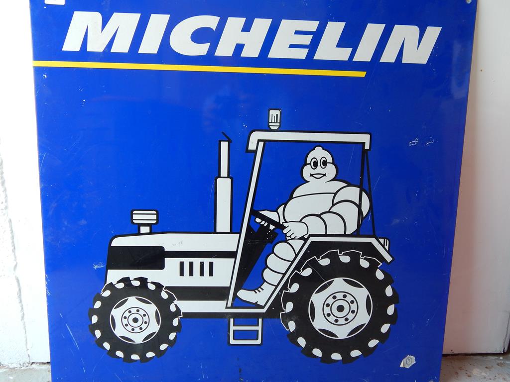 ALUMINIUM SIGN WITH MICHELIN WITH TRACTOR AND MICHELIN MAN 75CM X 75CM ...