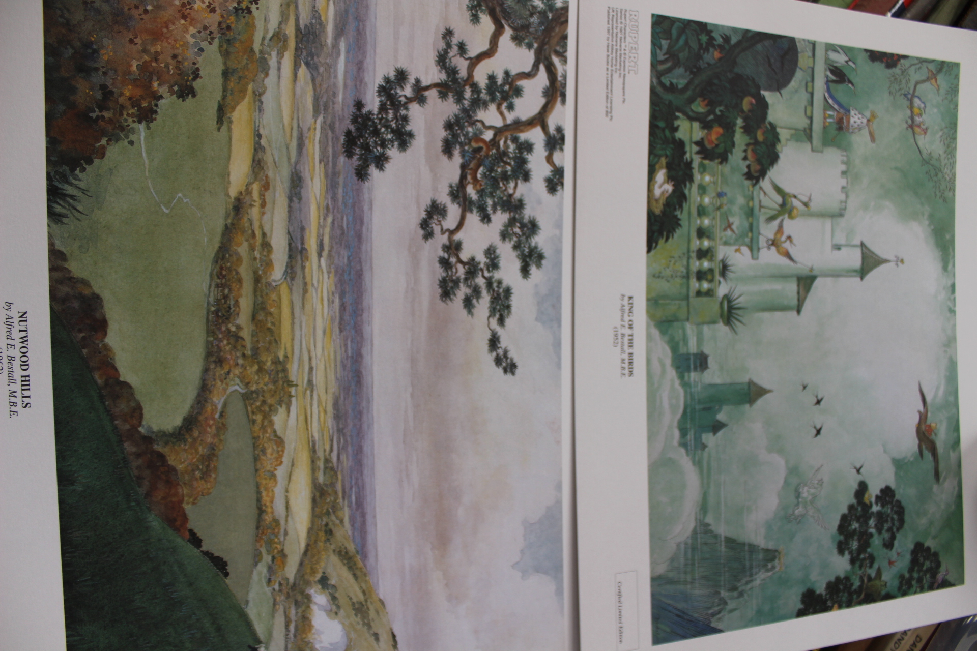 Rupert Bear 10 sets of two Alfred Bestall annual cover prints, Nutwood ...