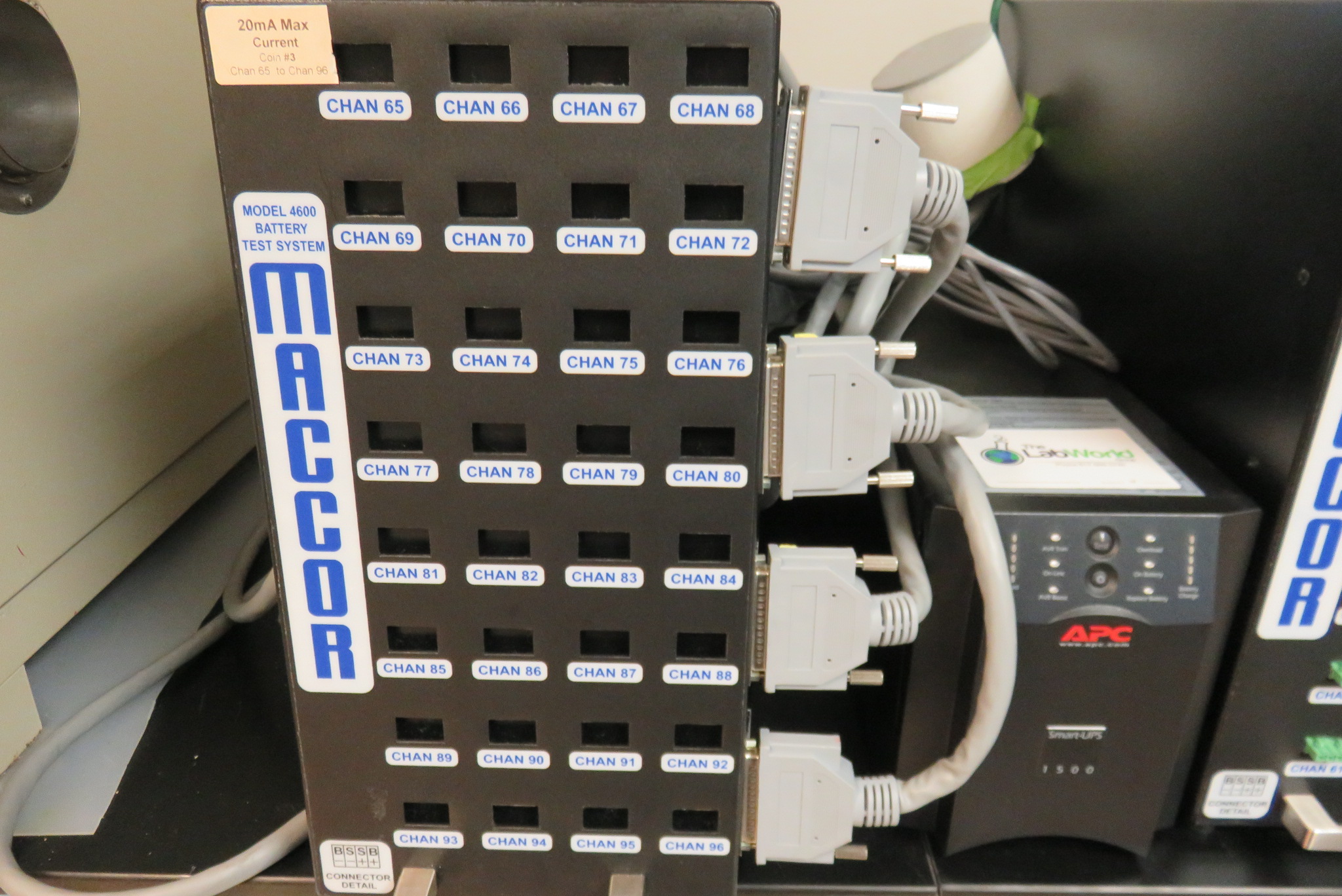 Manufacturer: Maccor, Model: 4600, SN: GB00192 GB00193 GB00194 GB00195 ...