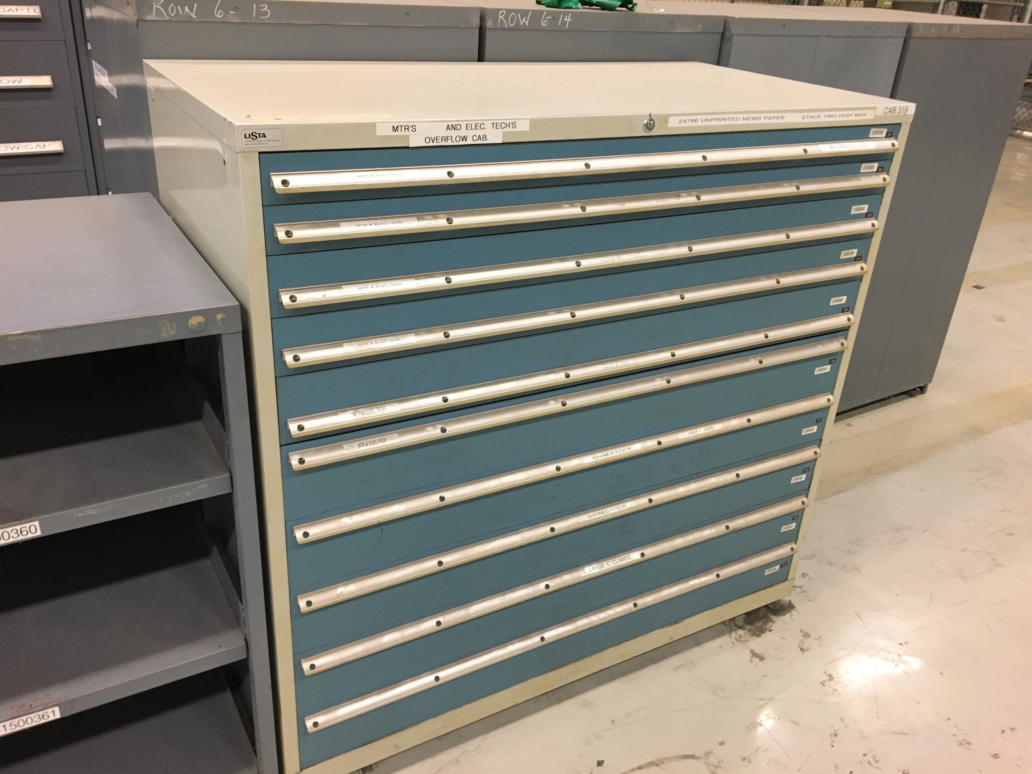 Lista 10-Drawer Storage Cabinet, Size 56" W x 28" D x 55" H; Cabinet ...