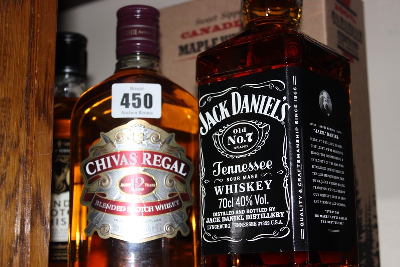 Jack Daniel's original whisky (700ml), Chivas Regal 12yr whisky (500ml ...