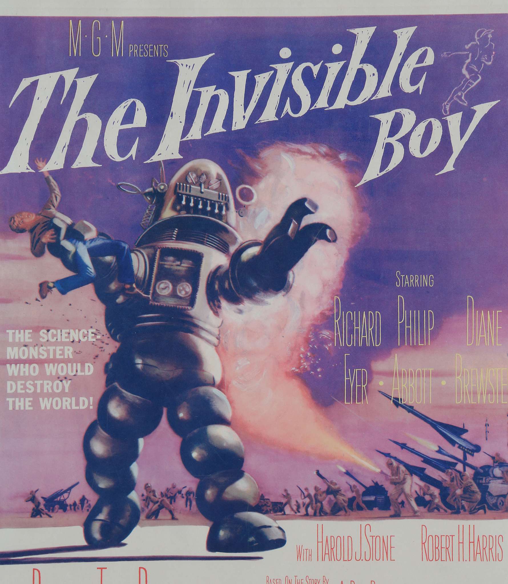 THE INVISIBLE BOY, M.G.M, 1957, vintage film poster, (58 X 37.5cm inc ...