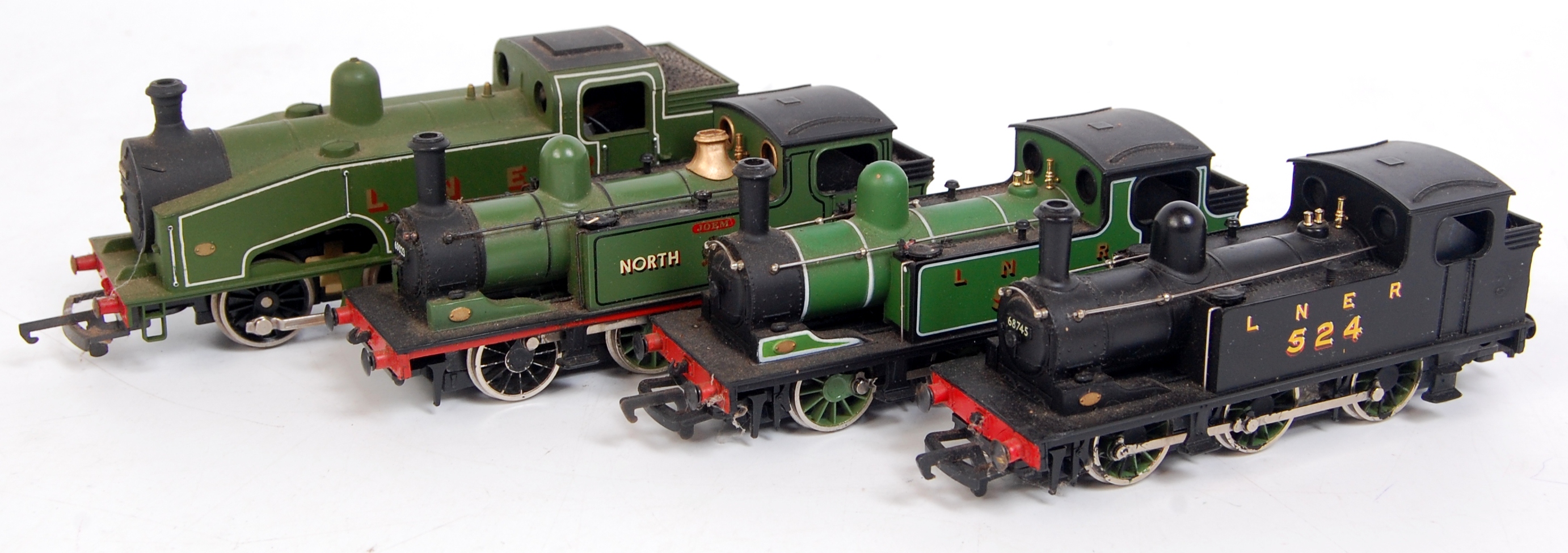 3 Mainline class J72 tank engines LNER black 524, LNER green 581, North ...