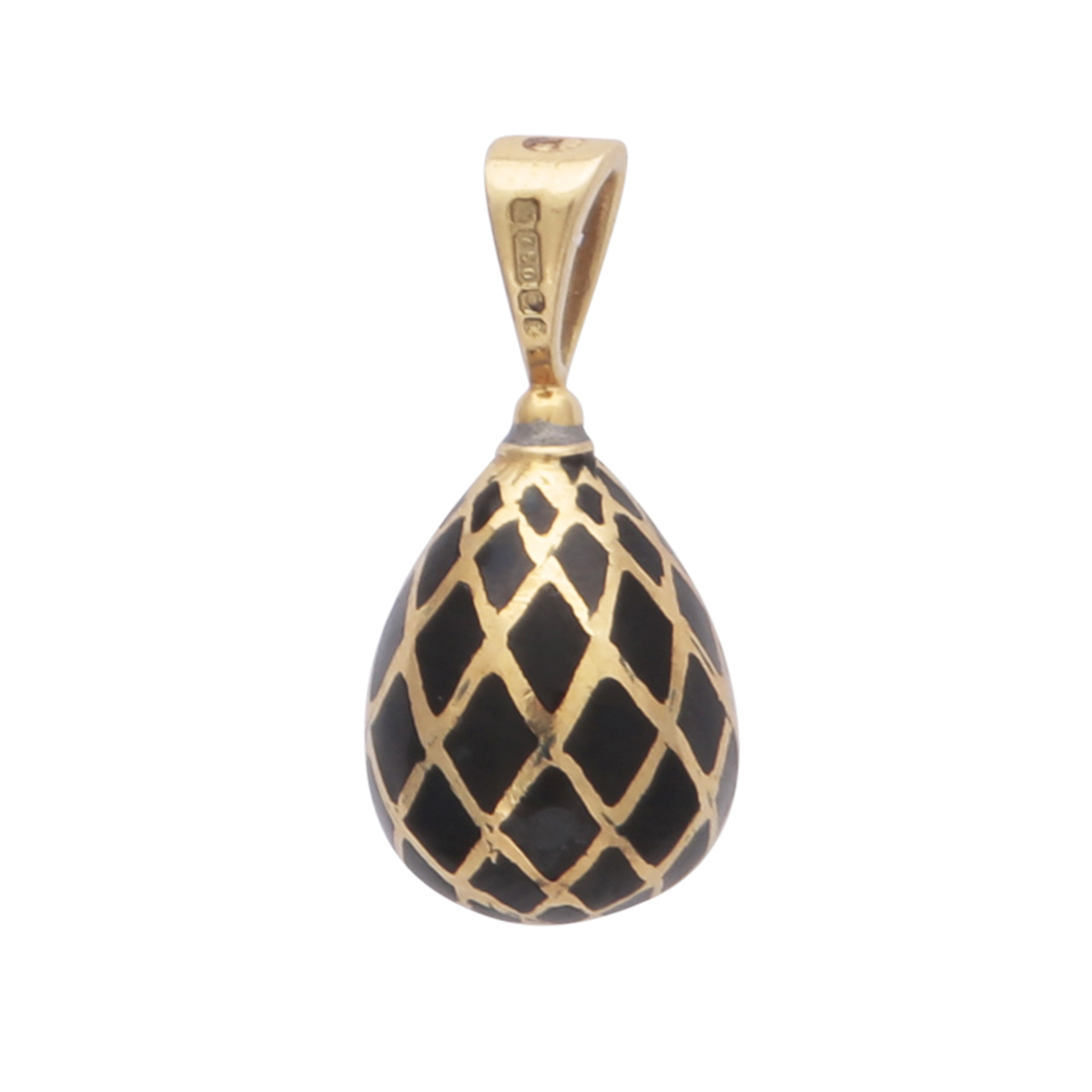 SARAH FABERGE - A contemporary enamelled egg pendant in 18ct yellow ...