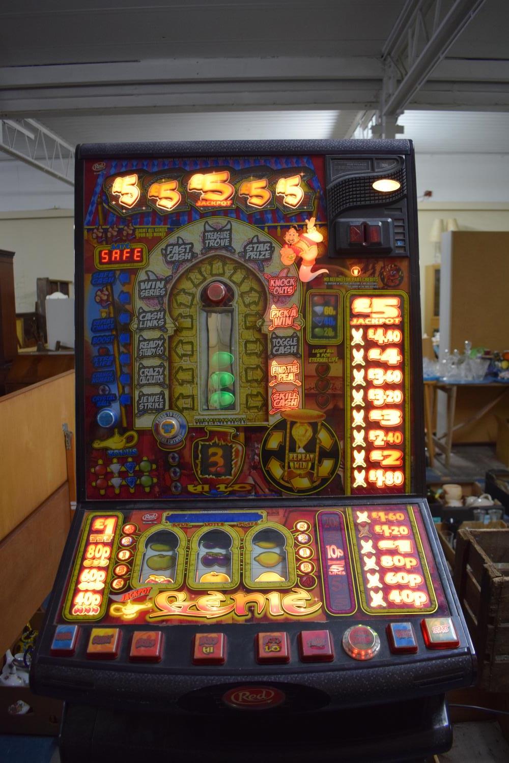 A 2004 Red Gaming Fruit Machine, Working Order and with Key