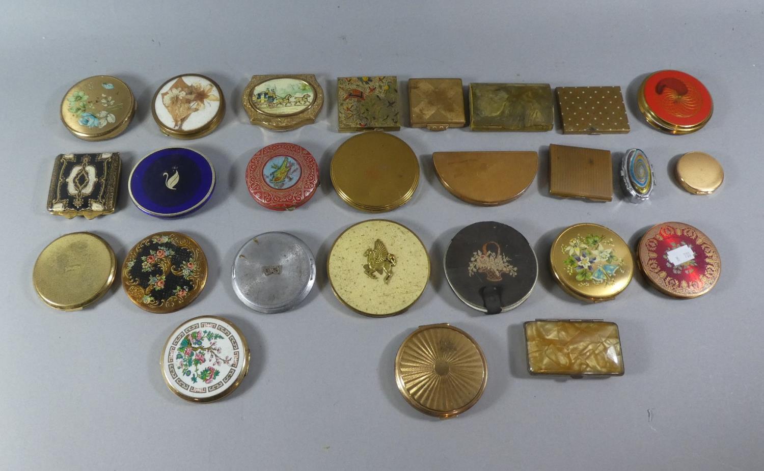 A Collection of Various Vintage Powder Compacts
