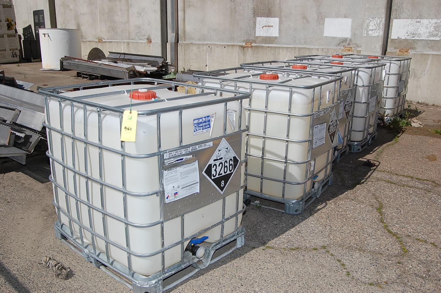 (6) Nalco Aluminum Frame Totes w/Poly Tanks, Rated 1650 Kg Max.