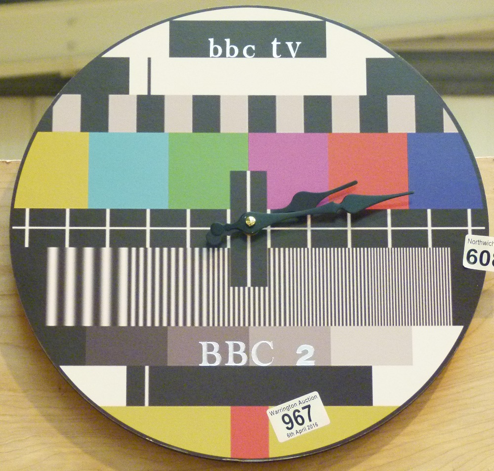 TEST CARD CLOCK. BBC 2 test card wall clock
