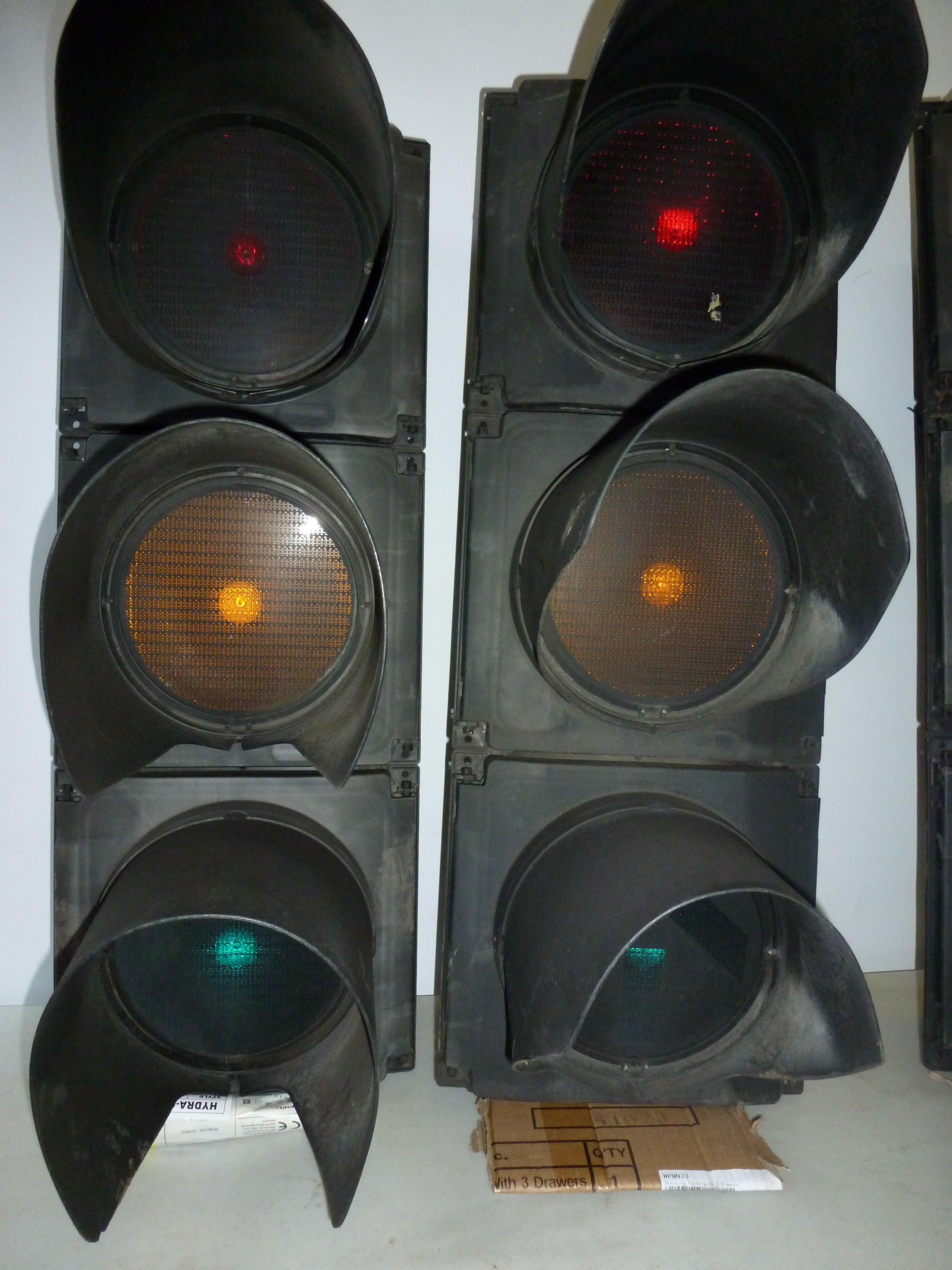 3 x Peek Red, Amber, & Green Traffic Lights