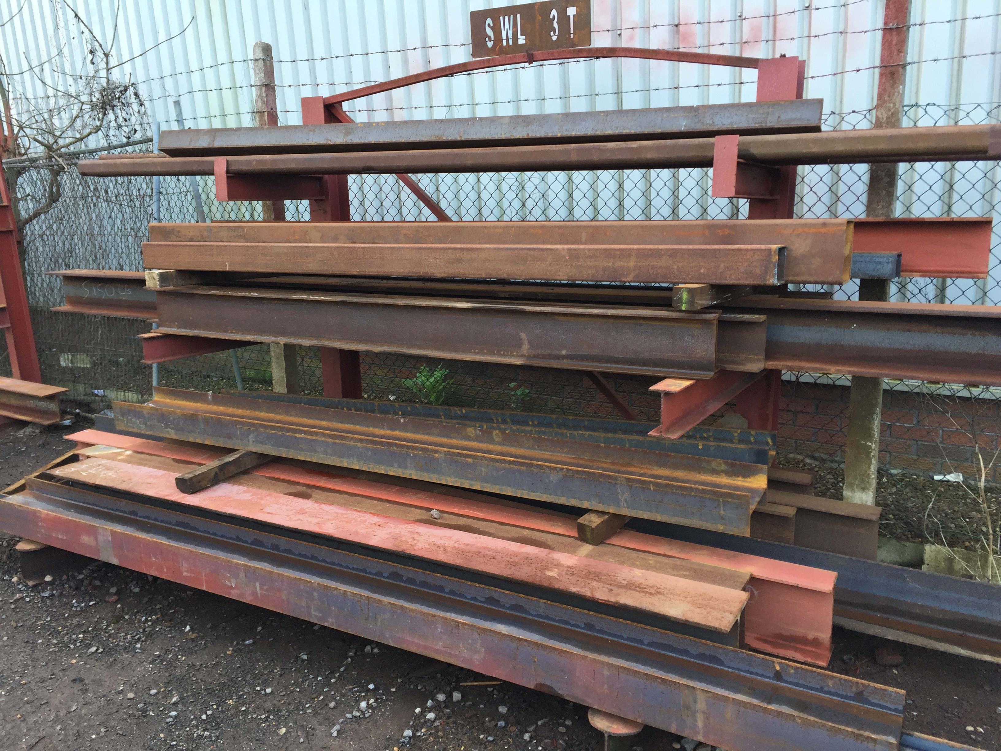 Fabricated Heavy Steel Yard Stock Rack SWL 3 Ton & Contents Comprising ...