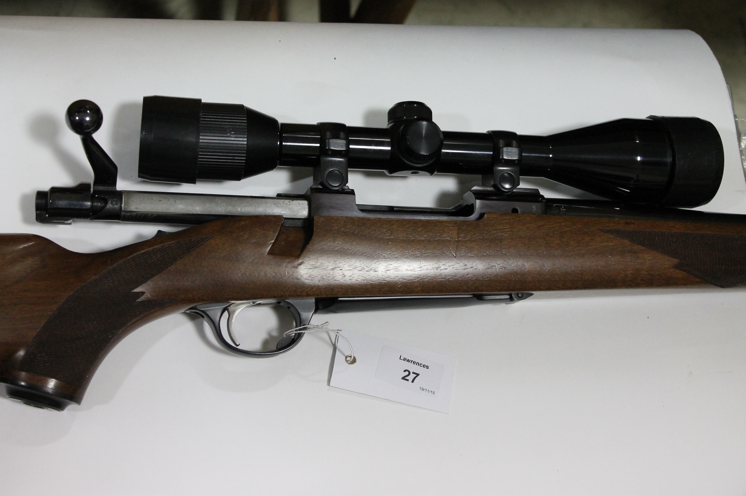 A RUGER .243 RIFLE & HUNTING SCOPE. A lightly used bolt-action .243 ...