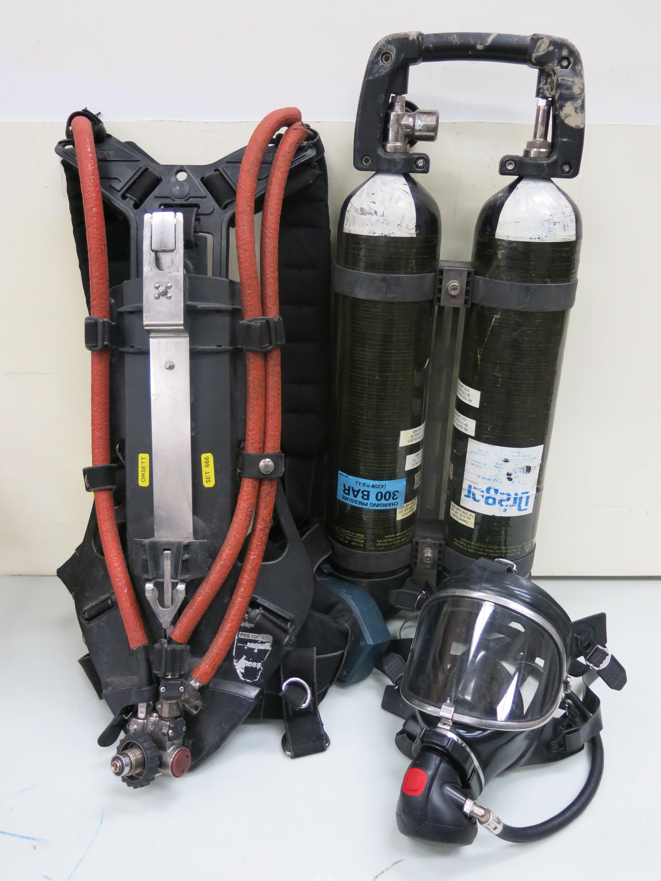 4 x Drager PSS100 Breathing Apparatus Sets; each set comprising twin 3. ...