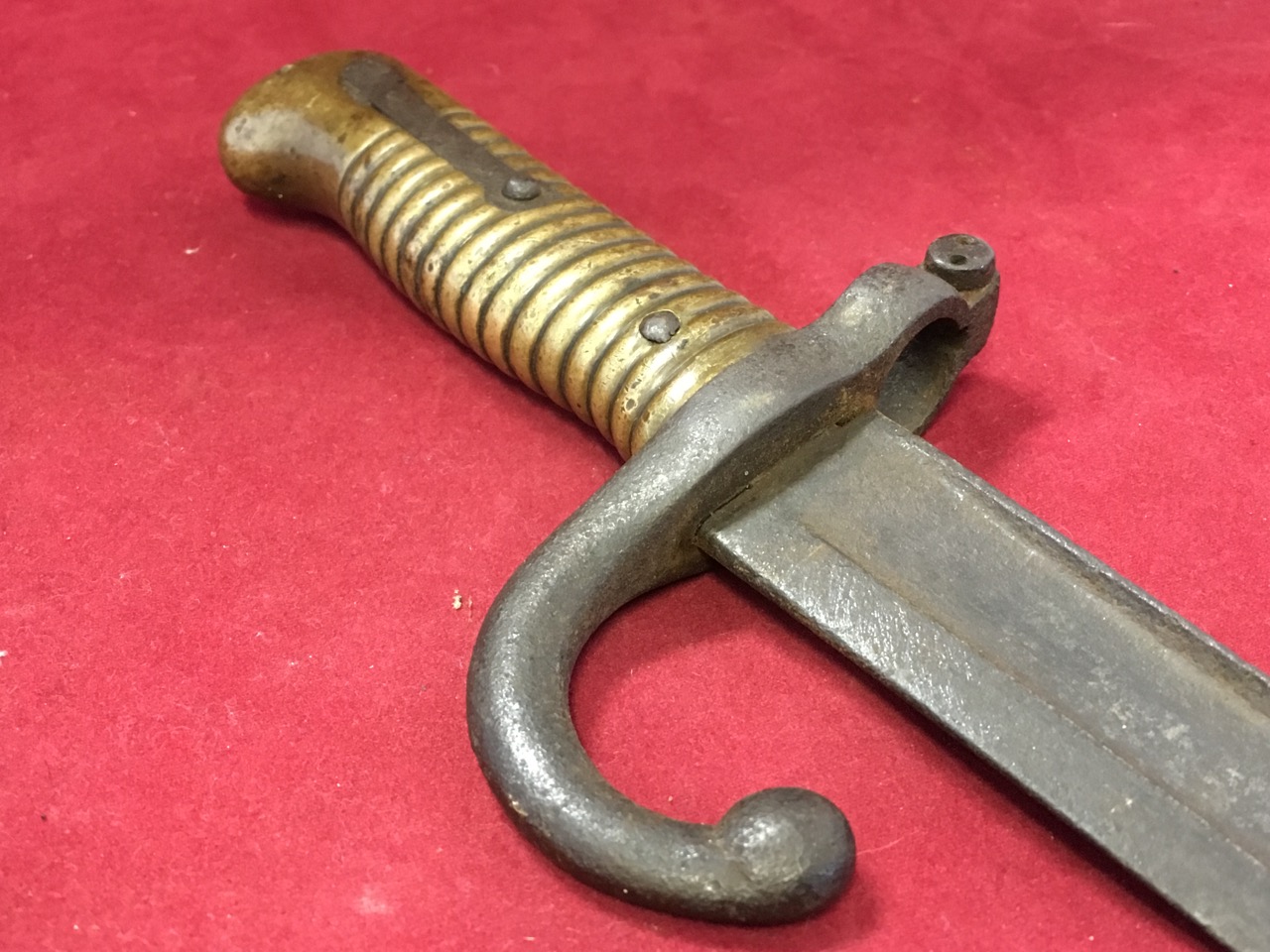 A French Chassepot Yataghan bayonet, with long curved channelled blade ...
