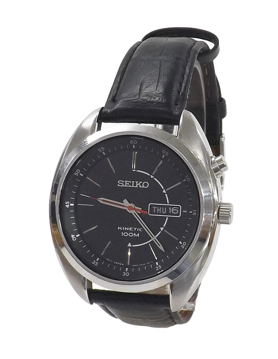 Seiko Kinetic 100M stainless steel gentleman's wristwatch, ref. 5M63 ...