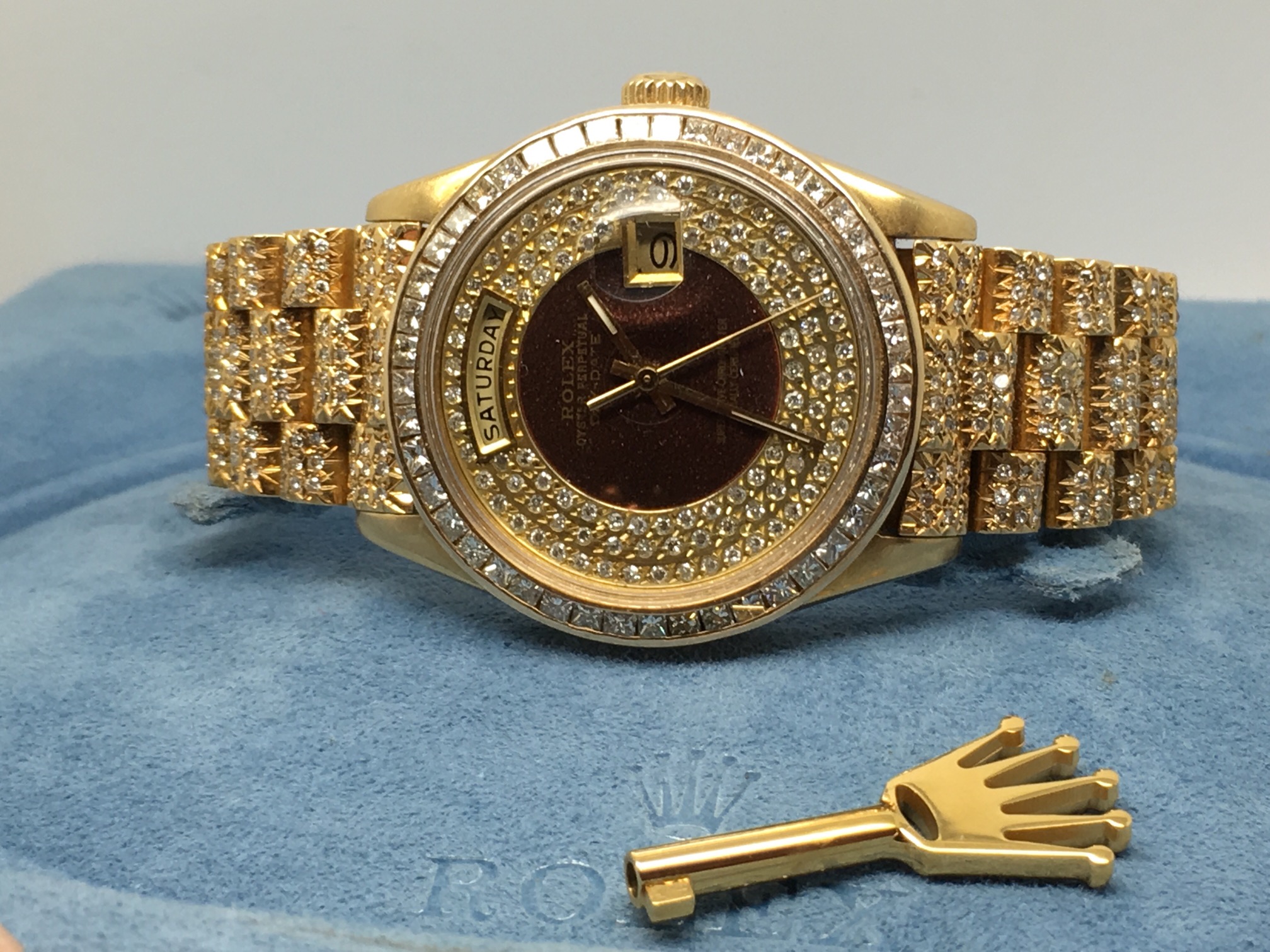 *ROLEX PRESIDENTIAL* Mens Solid 18K Gold *Diamond Encrusted* Rolex Day ...