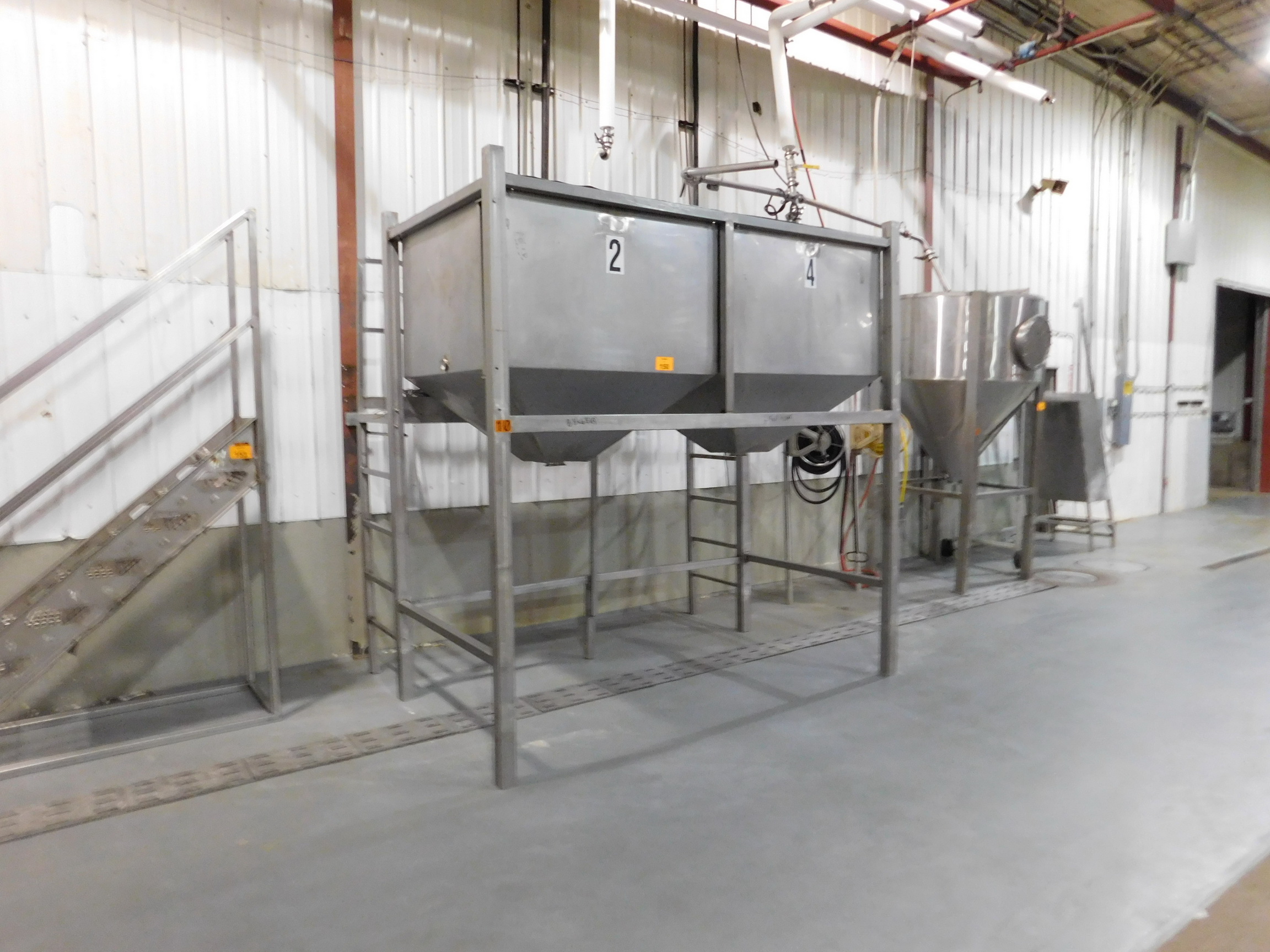 [Lot] (2) Stainless Soak Bins on platform stank, 8'8" x 6'8" x 9' H ...