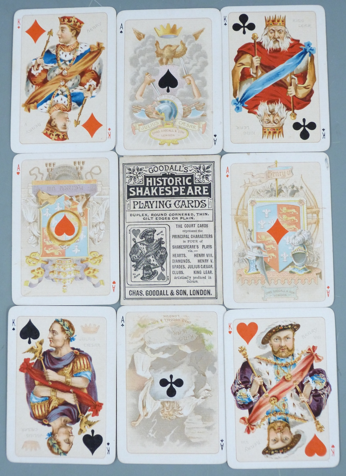 Goodall's Historic Shakespeare playing cards, the court cards all being ...