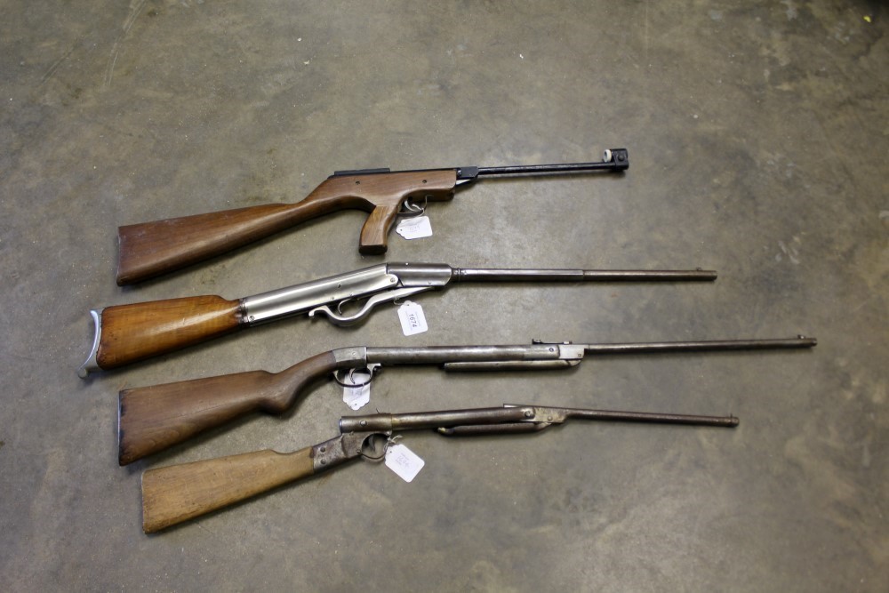 Four vintage air rifles - comprising Haenel model 20, a heavy pattern ...