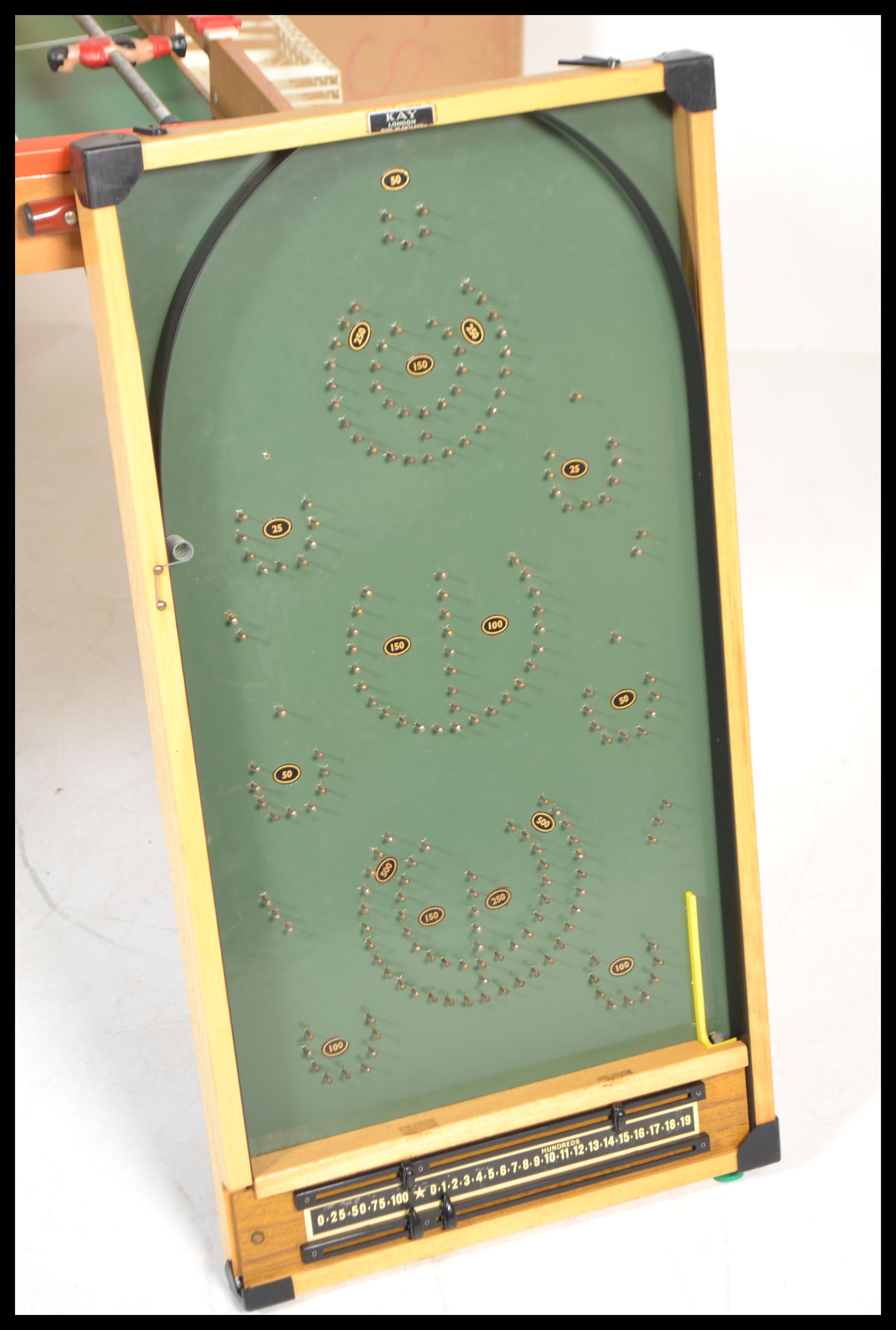 A mid century wooden vintage Bagatelle board by Kay. Of wooden ...
