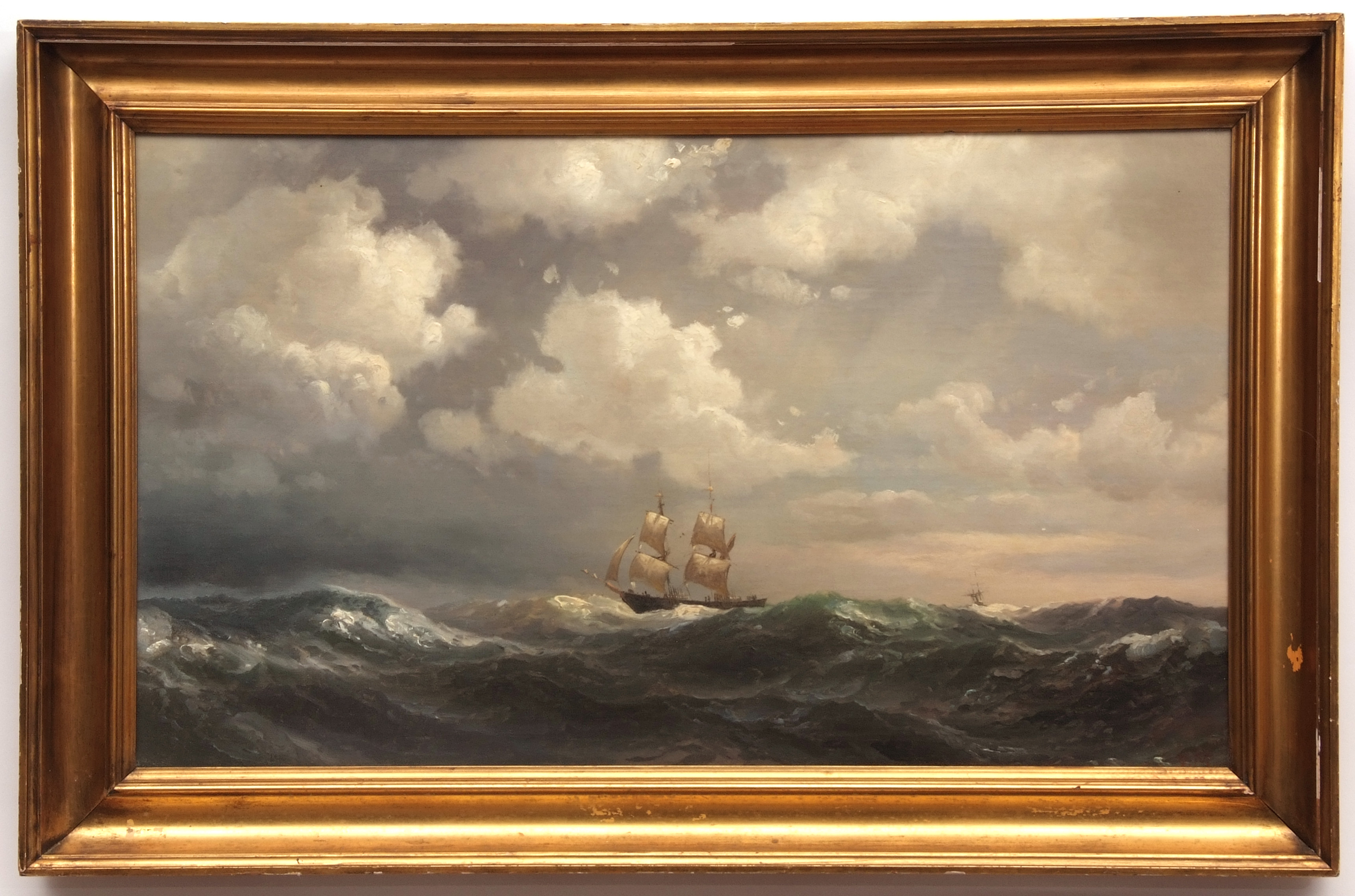 VILHELM MELBYE (1824-1882, DANISH) Two masted vessel at sea oil on ...